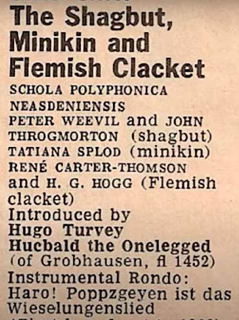 The shagbut, minikin, and Flemish clacket | Stephen Jones: a blog